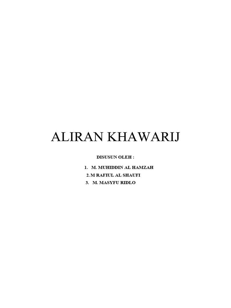 ALIRAN Al-Khawarij | PDF | Agama & Spiritualitas