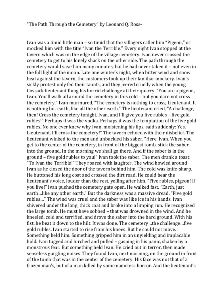 The Path Through The Cemetery | PDF | Poetry
