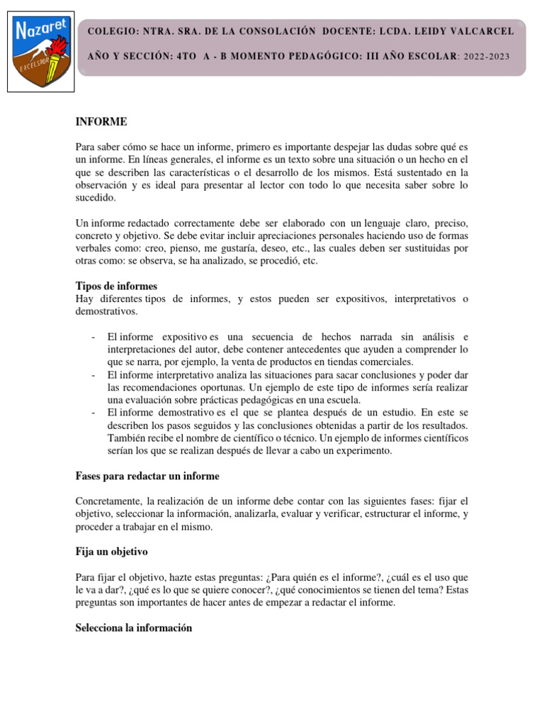 Informe Pdf Información Cognición
