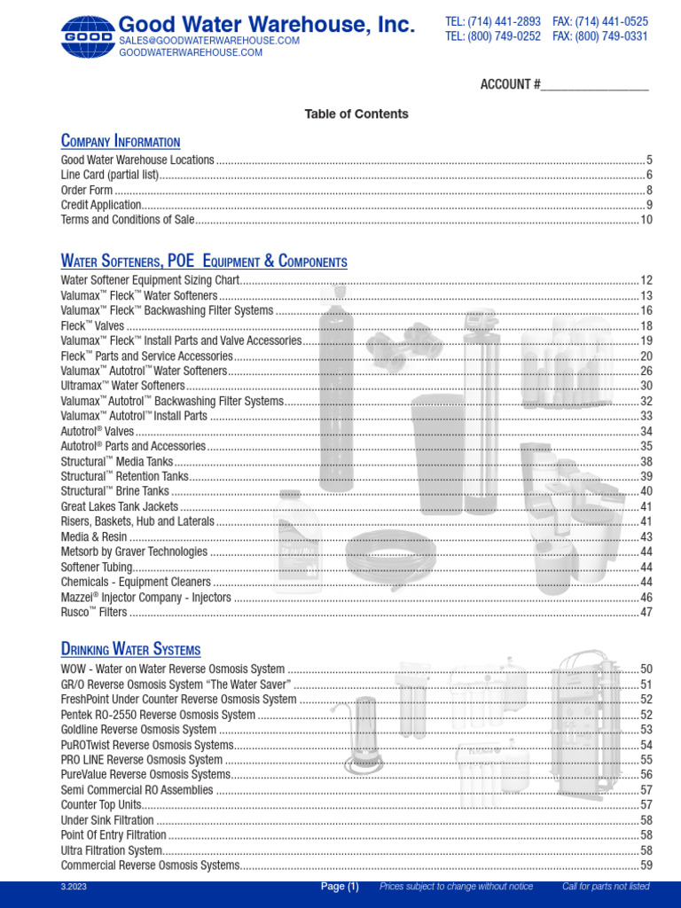 Good Water Warehouse Catalog | PDF | Valve | Tap (Valve)
