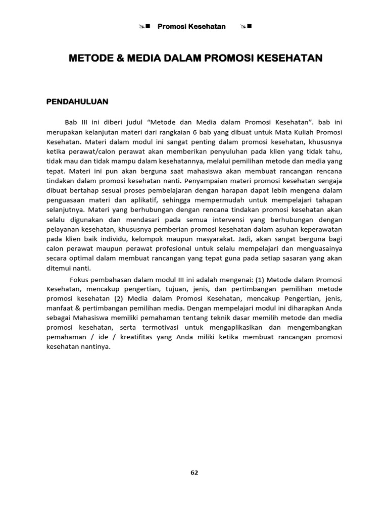 Materi Metode Dan Media Promkes - UPI | PDF