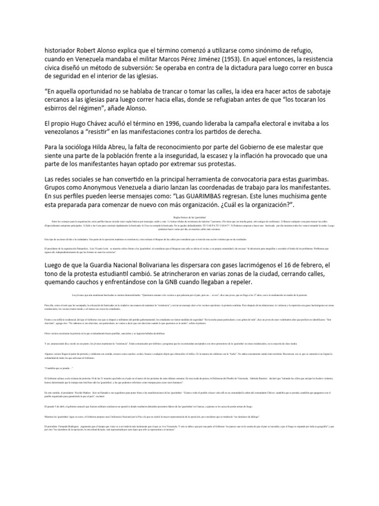 Guarimba | PDF | Venezuela | Hugo Chavez