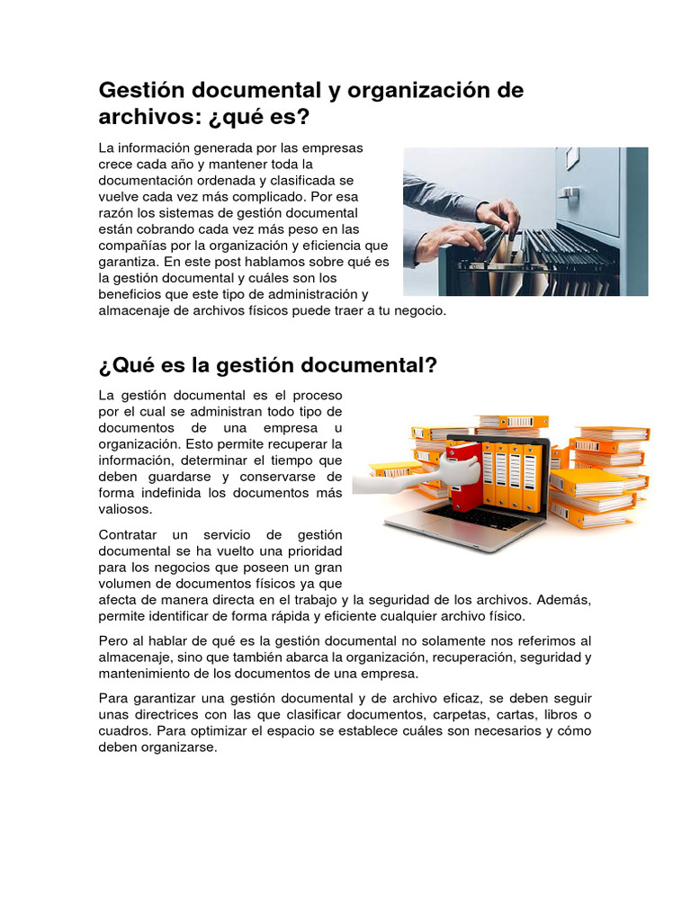 Gestión Documental y Organización de Archivos | PDF | Gestión de registros | Archivo de computadora