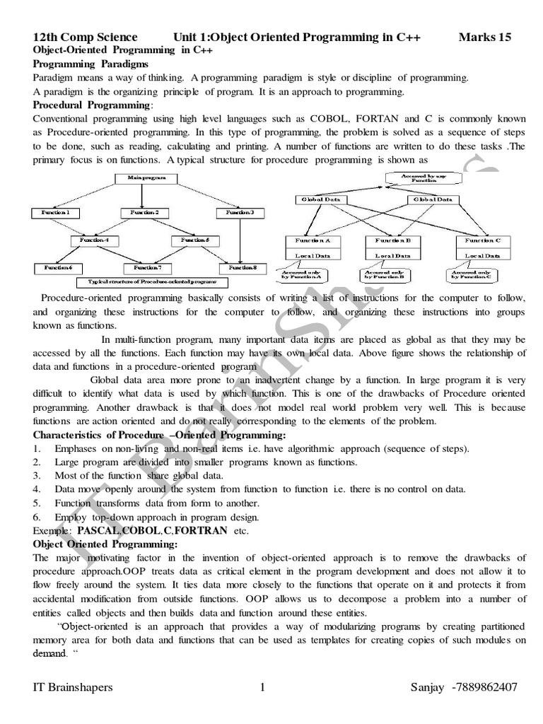 Computer Science 12th Pdf Computer Programming Object Oriented Programming
