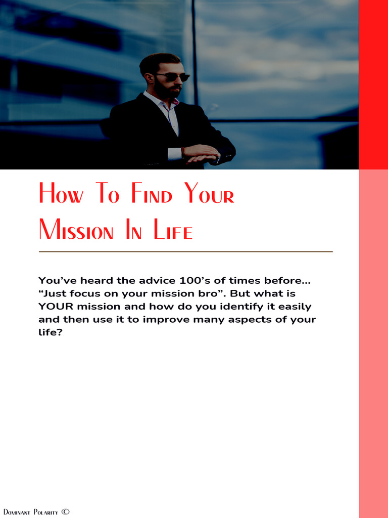 How To Find Your Mission in Life | PDF | Psychology | Psychological ...