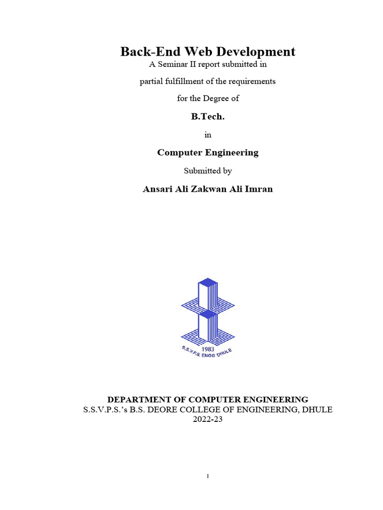 Back-End Web Development | Download Free PDF | Dynamic Web Page | Websites