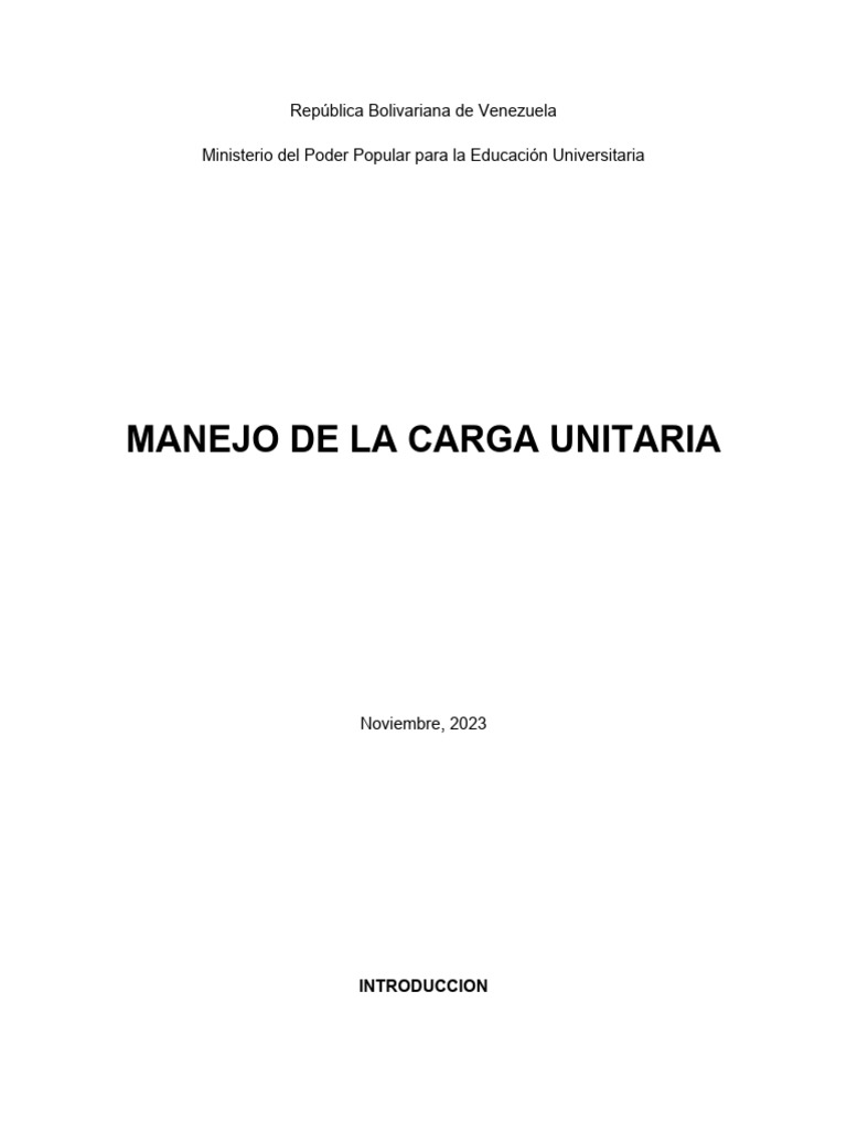 Manejo de Carga Unitaria, Introduccion A La Logistica | PDF ...