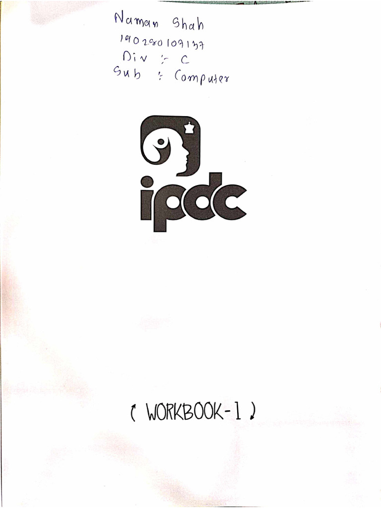 IPDC WorkBook 190280107137 | PDF