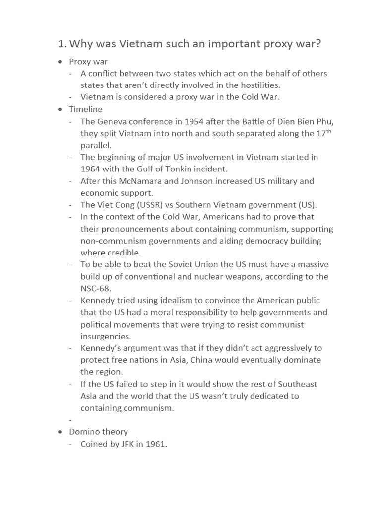 Why Was Vietnam Such An Important Proxy War | PDF | Vietnam War | Soviet Union