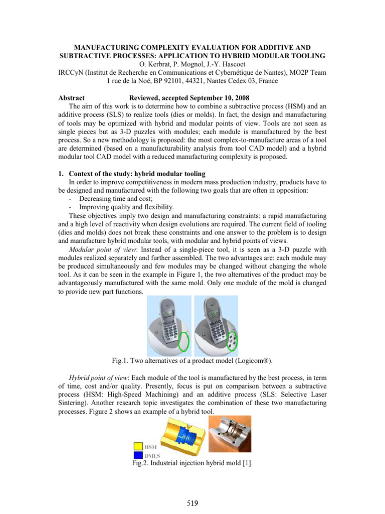 2008-Manufacturing Complexity Evaluation For Additive and | PDF ...