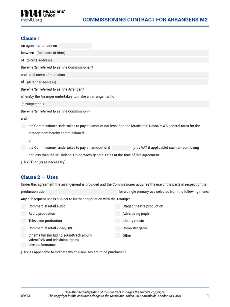 M2 Contract Commissioning For Arrangers | PDF | Copyright ...