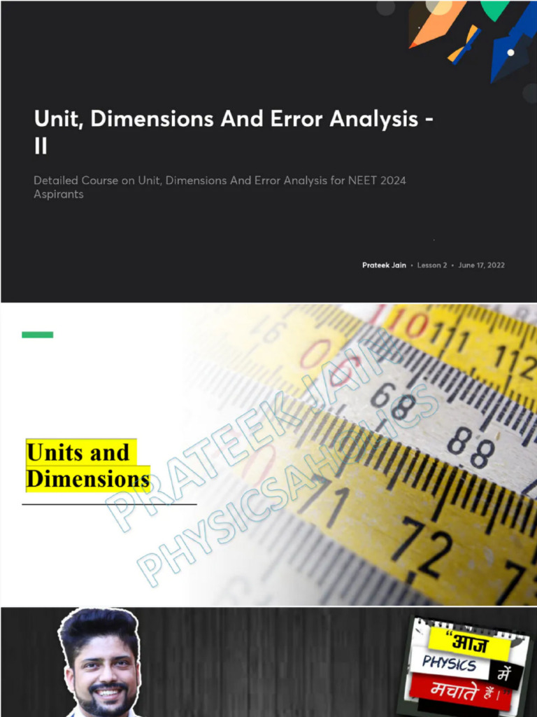 Unit Dimensions and Error Analysis II With Anno | PDF