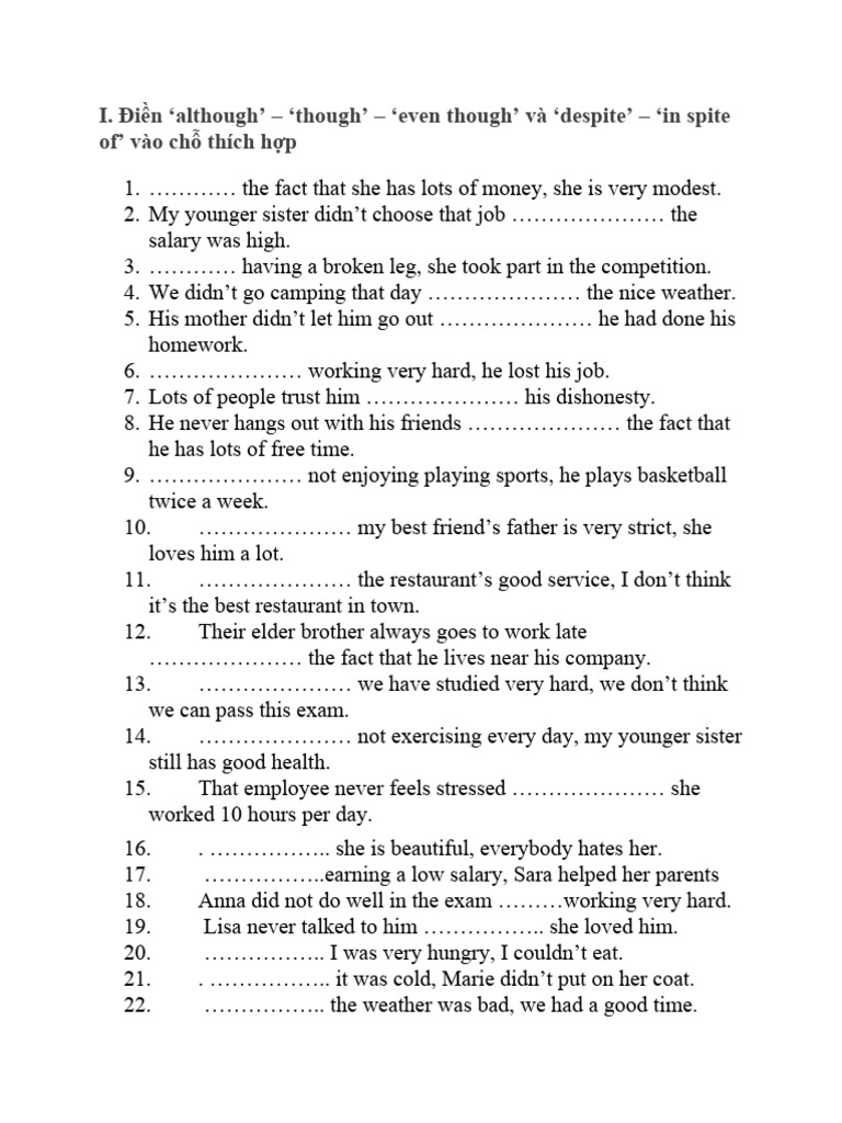 Although Despite | PDF