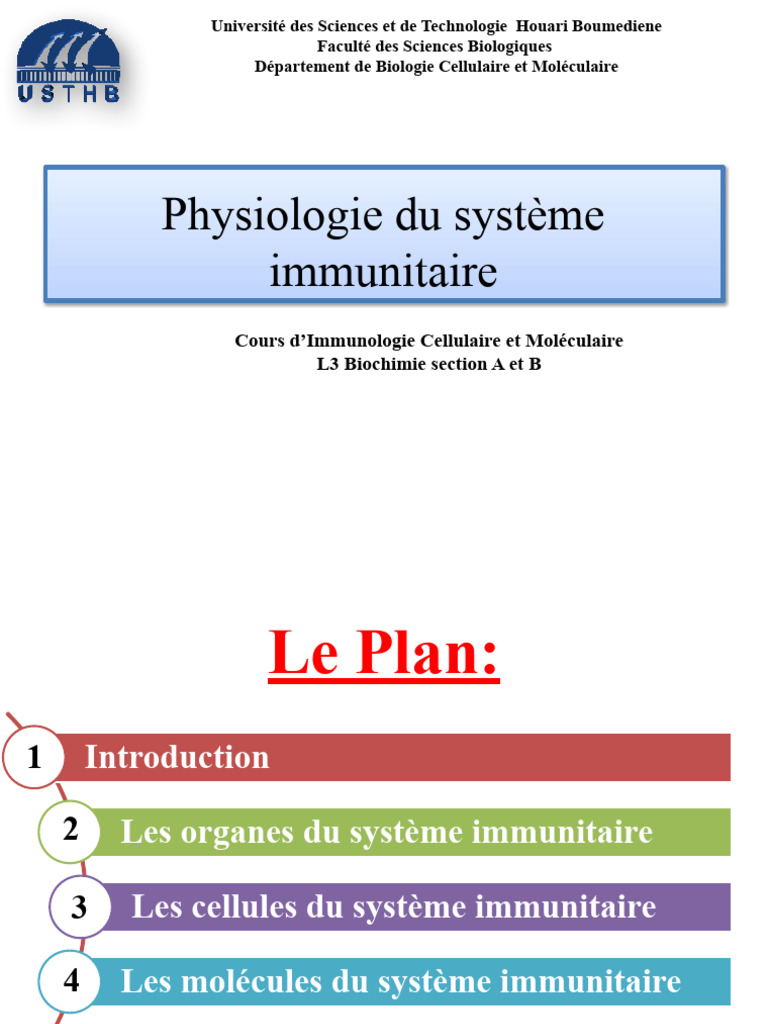 Physiologie du Système Immunitaire | PDF | Lymphocyte T | Système ...