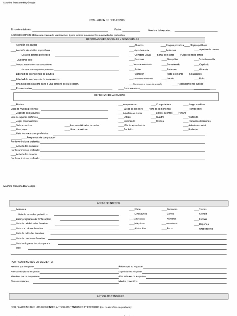 Reinforcer Assessment-2 | PDF