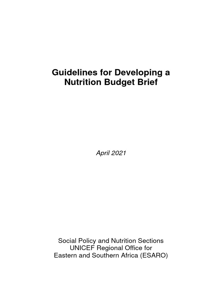 Guidelines Developing A Nutrition Budget Brief April 2021 | PDF ... Guidelines Developing A Nutrition Budget Brief April 2021 | PDF ...