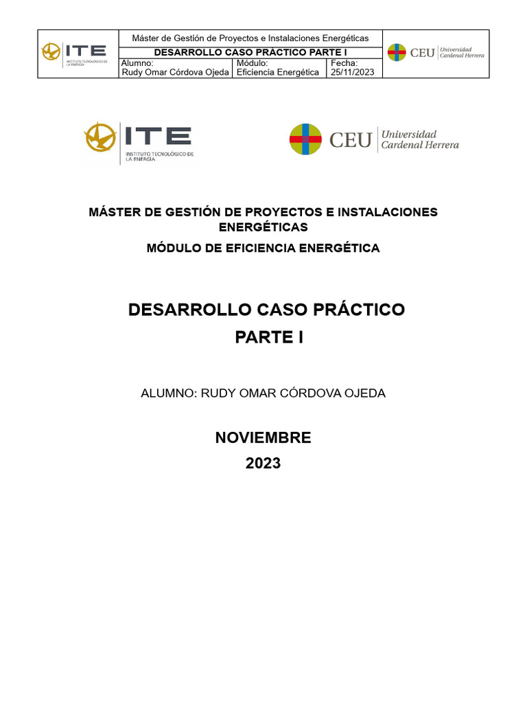 Ejercicio 01 Master | PDF | Uso eficiente de energía | Agua