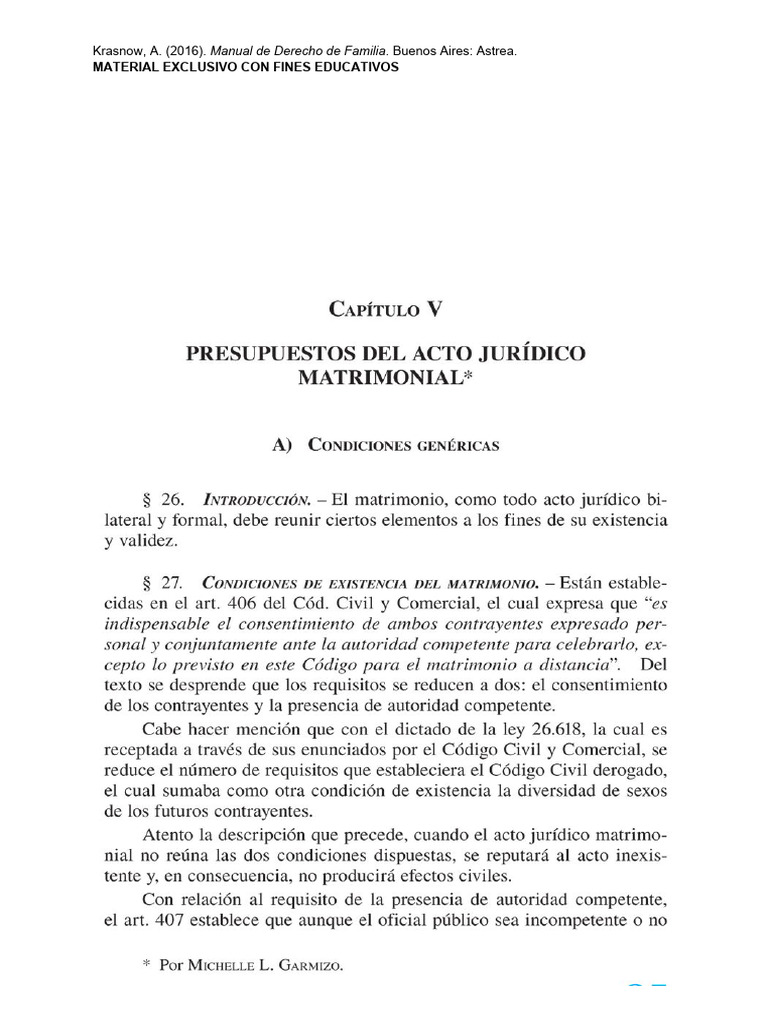 Manual de Derecho de Familia Krasnow Cap 5 | PDF Manual de Derecho de Familia Krasnow Cap 5 | PDF