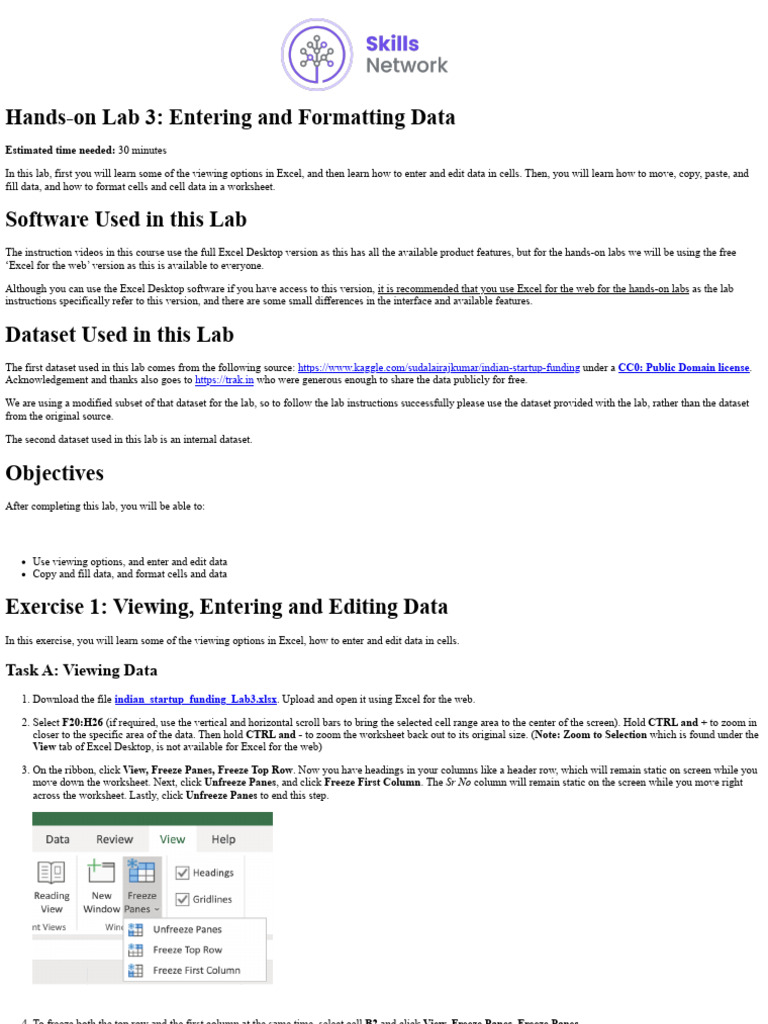 Entering and Formatting Data | PDF | Microsoft Excel | Application Software Entering and Formatting Data | PDF | Microsoft Excel | Application Software
