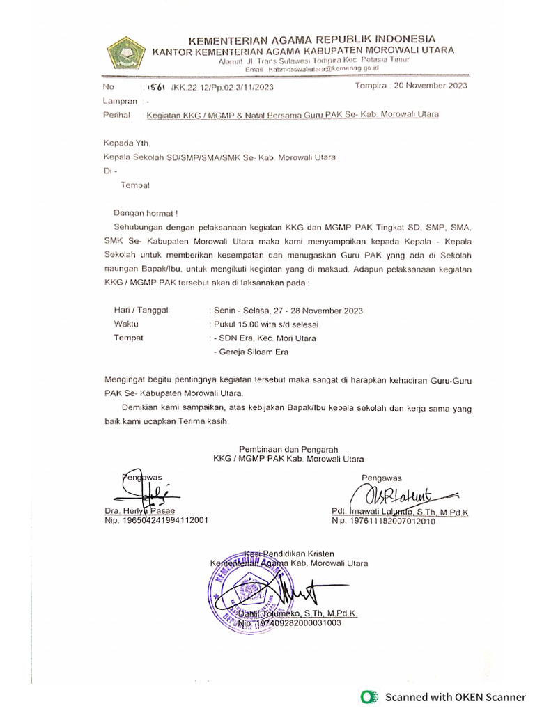 Undangan KKG & MGMP PAK | PDF