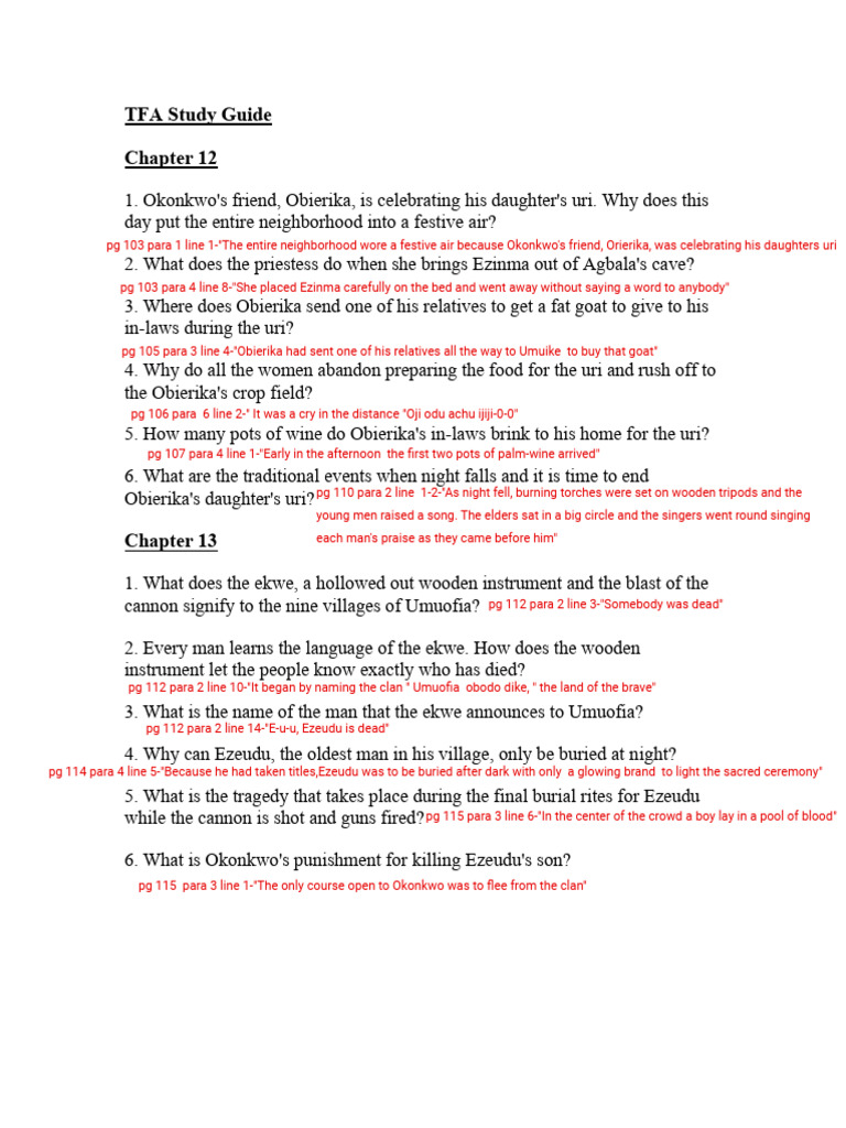 TFA Study Guide: Chapters 12-13 Insights | PDF
