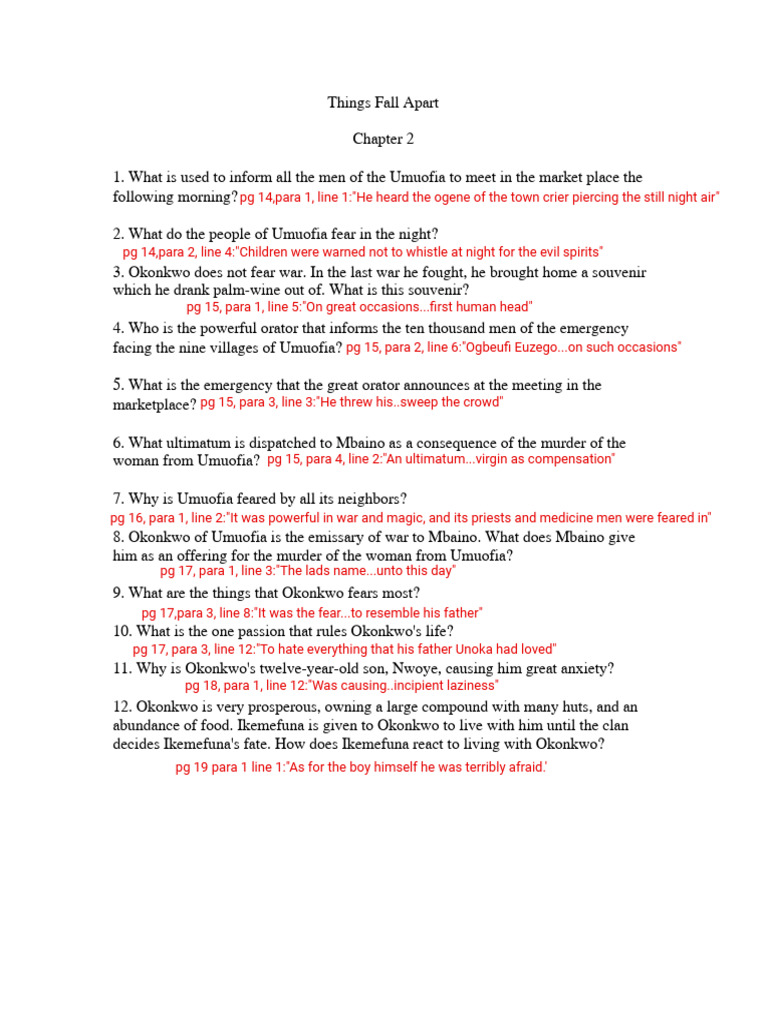 Kami Export - Things Fall Apart CHP 2 | PDF