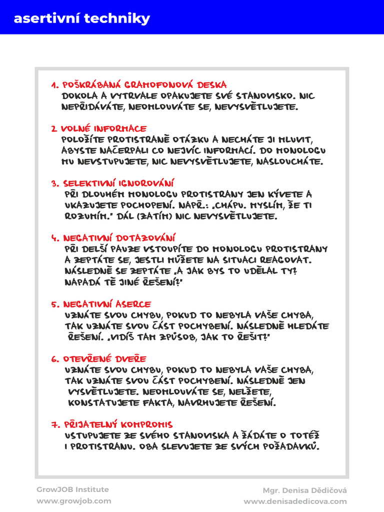asertivní techniky | PDF
