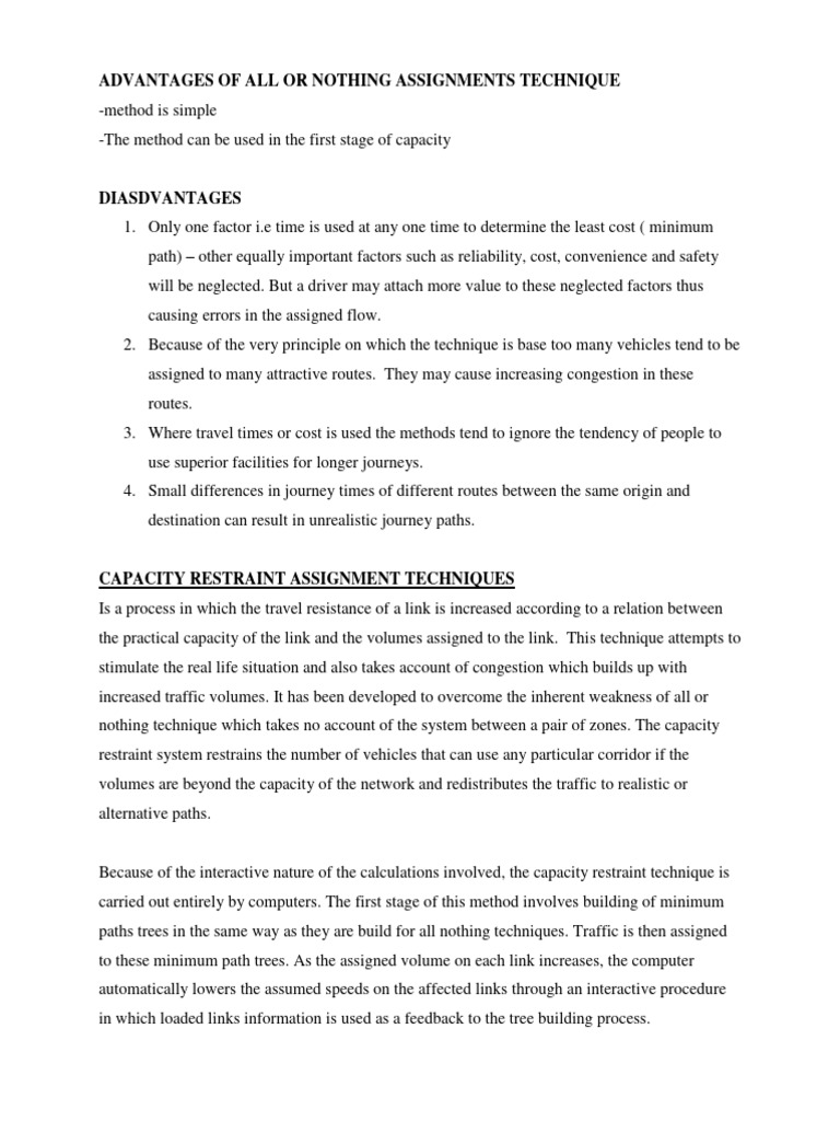 The TRC Trip Assignment Model | PDF | Traffic | Applied Mathematics