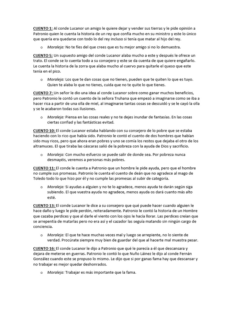 Cuentos Conde Lucanor | PDF