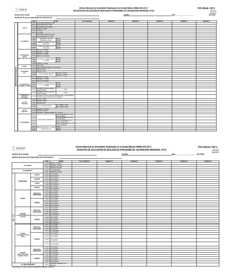NUEVA Hoja 8 de 8 VACUNAS SIS - SINBA 26072023 | PDF | Biotecnología | Especialidades Medicas