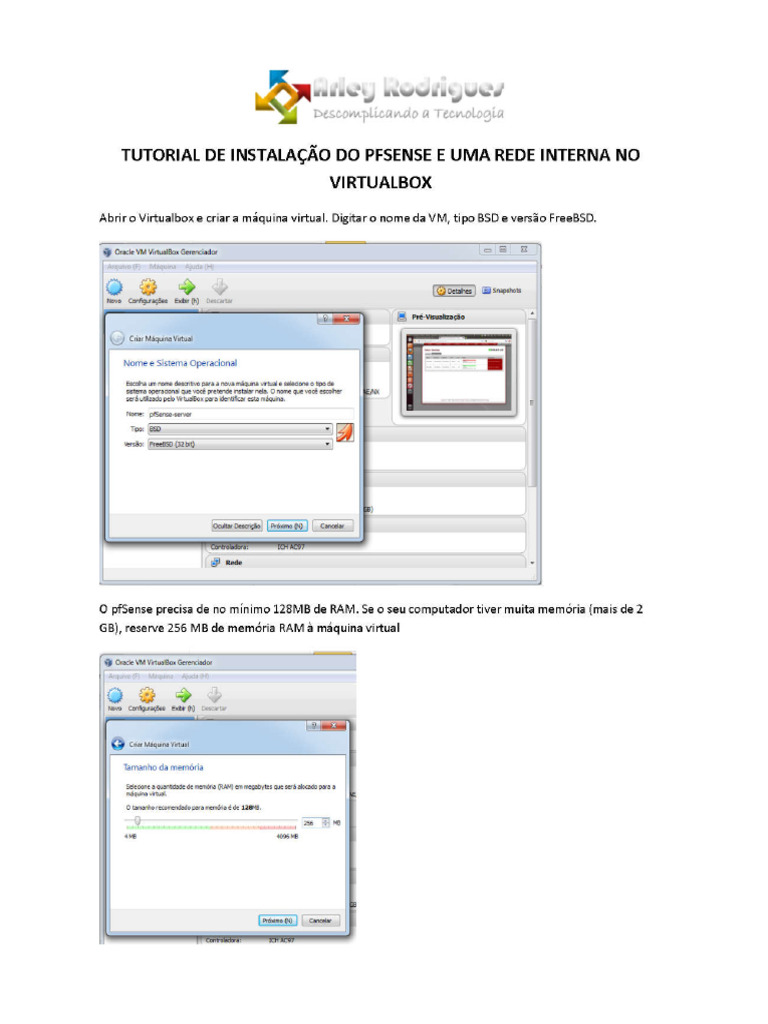 Tutorial de Instalação Do Pfsense e Uma.. | PDF