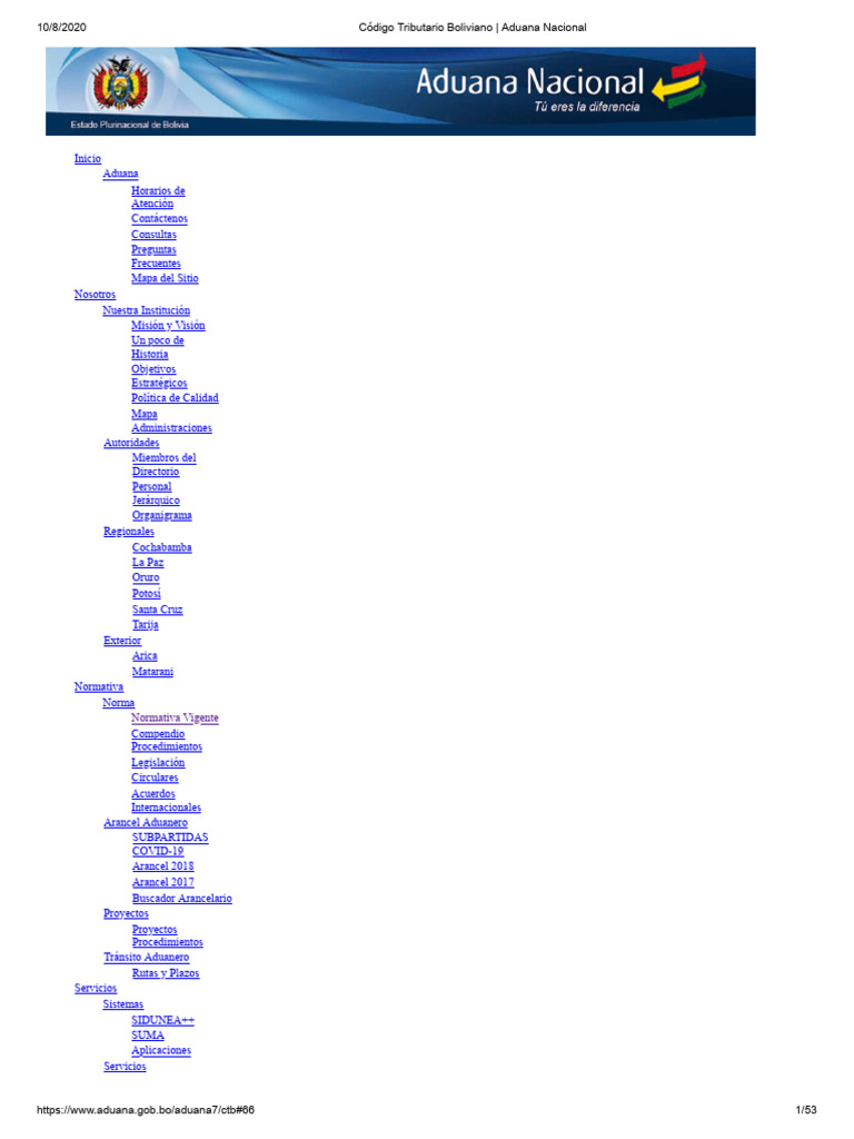 Código Tributario Boliviano - Aduana Nacional | Descargar gratis PDF | Pagos | Justicia