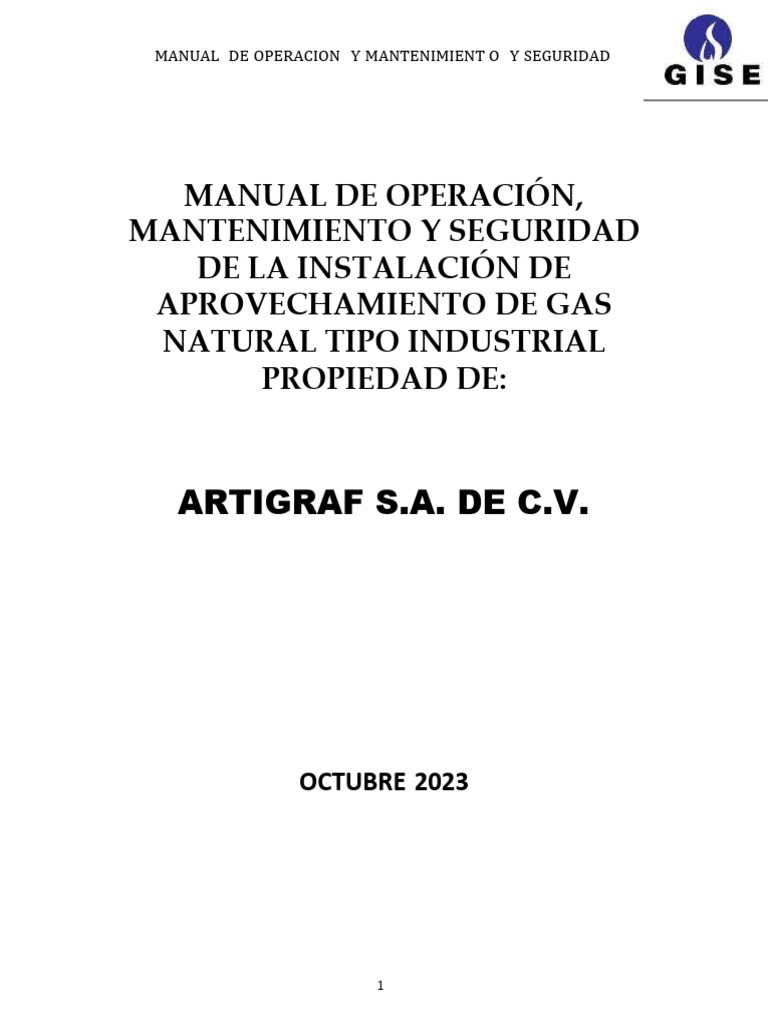 Manual de Operacion y Seguridad | PDF | Combustión | Gas natural