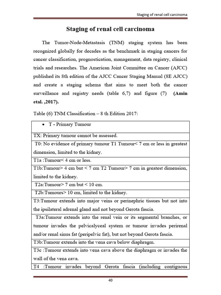 006 Staging of Renal Cell Carcinoma 7 | PDF | Kidney | Metastasis