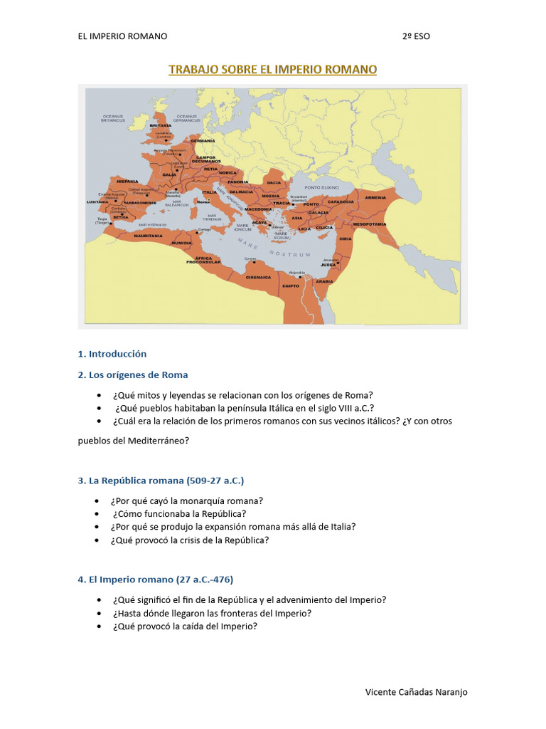 Trabajo Sobre El Imperio Romano | PDF | Roma antigua | imperio Romano