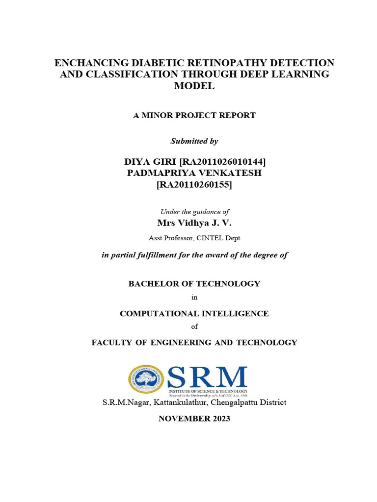 Microsoft Word - Minor Project Report Final Edited | PDF | Deep Learning | Sensitivity And ...