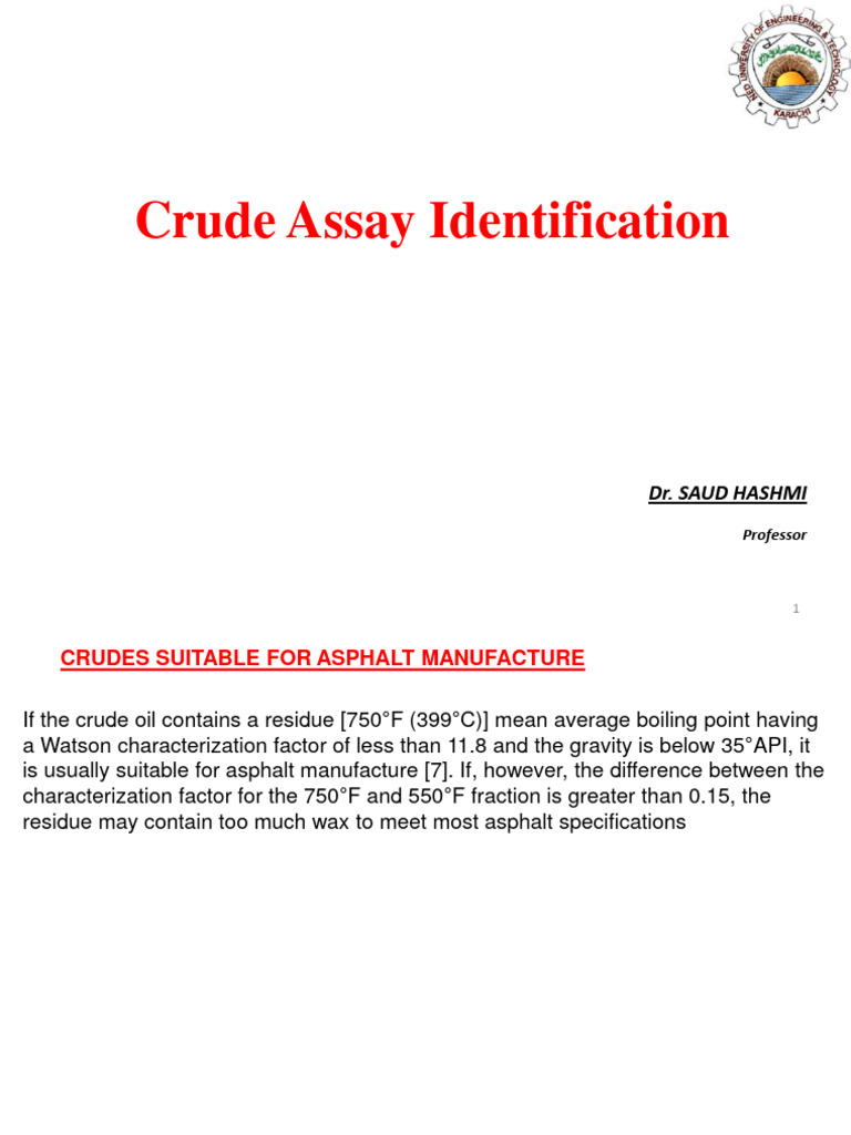 Crude Assay Pdf