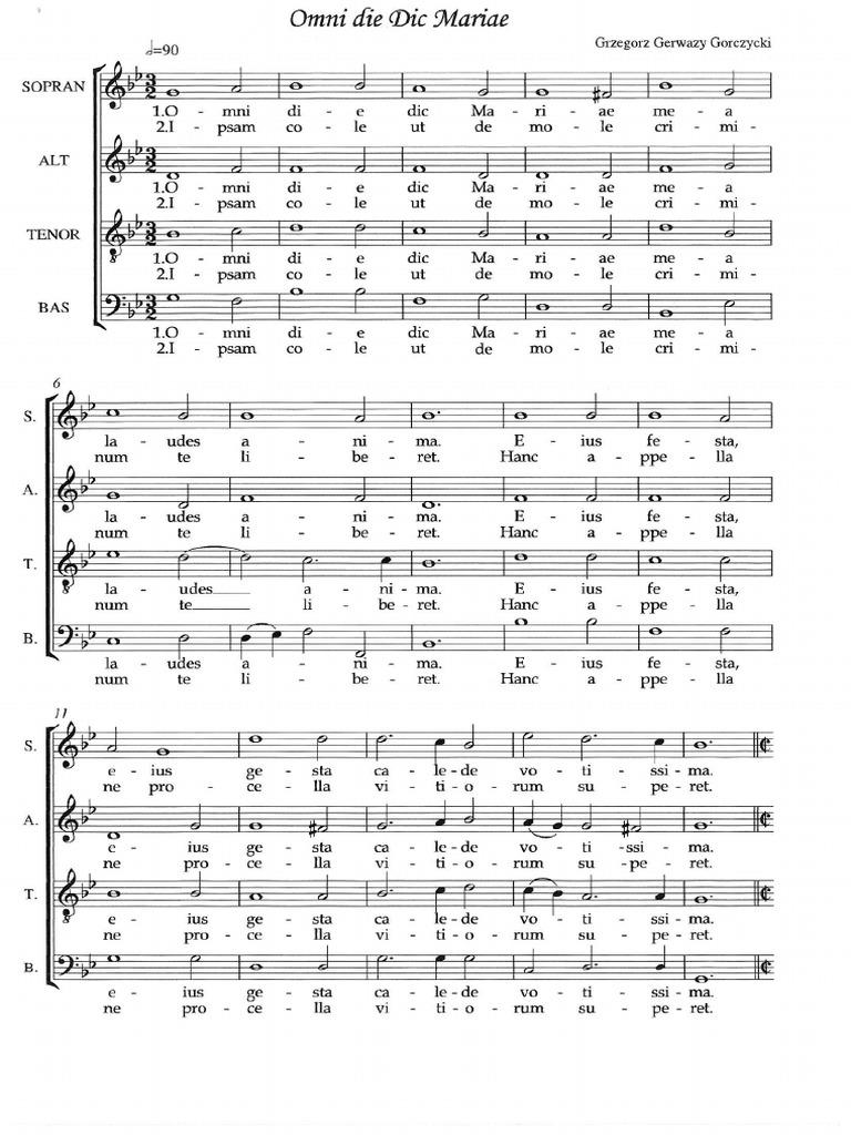 Omni Die Dic Mariae (G. G. Gorczycki) | PDF