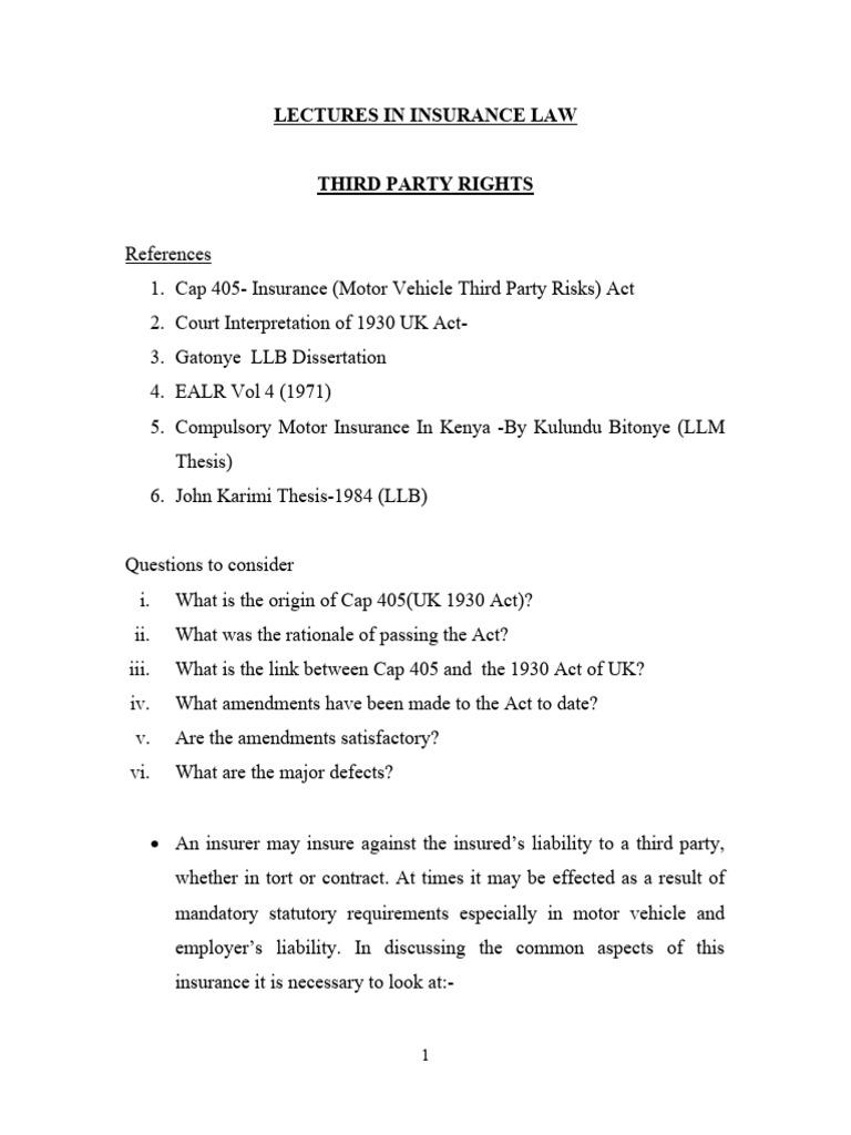 Third Party Rights | PDF | Indemnity | Legal Liability
