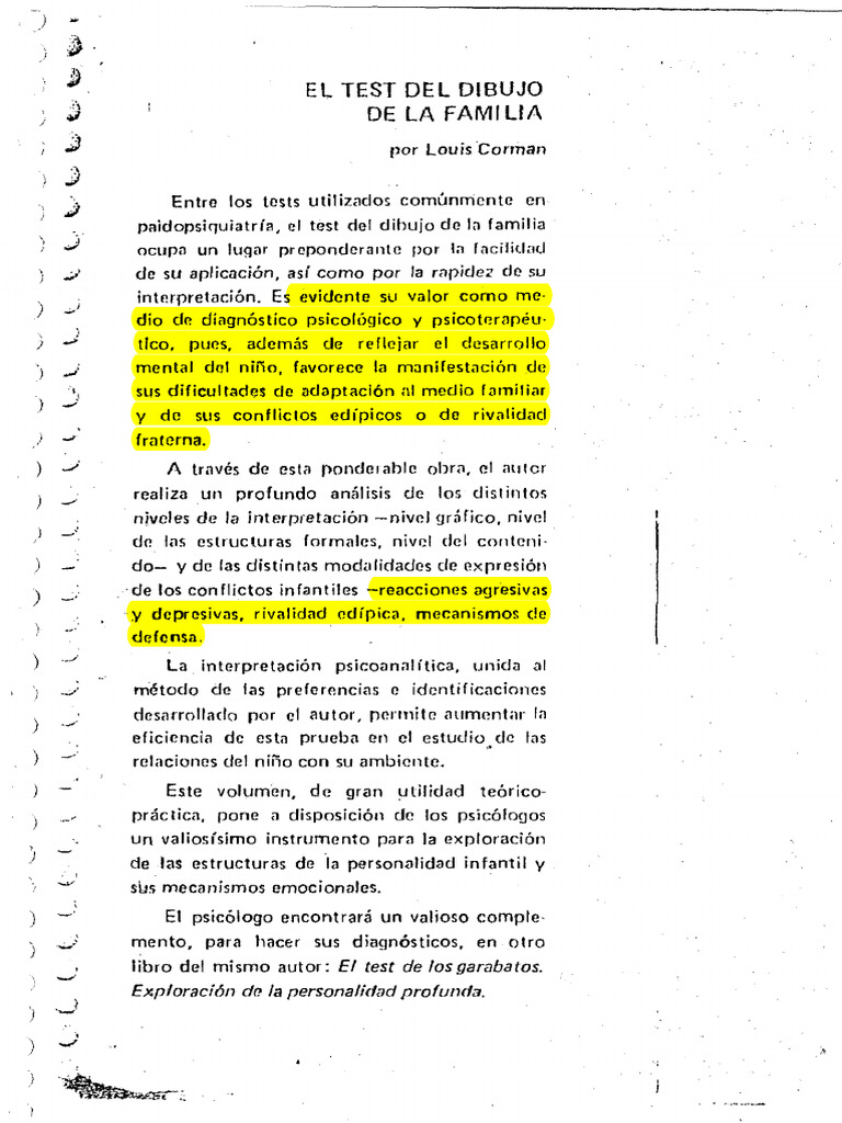 Corman Louis Test Del Dibujo de La Familia en La Practica Medico ...
