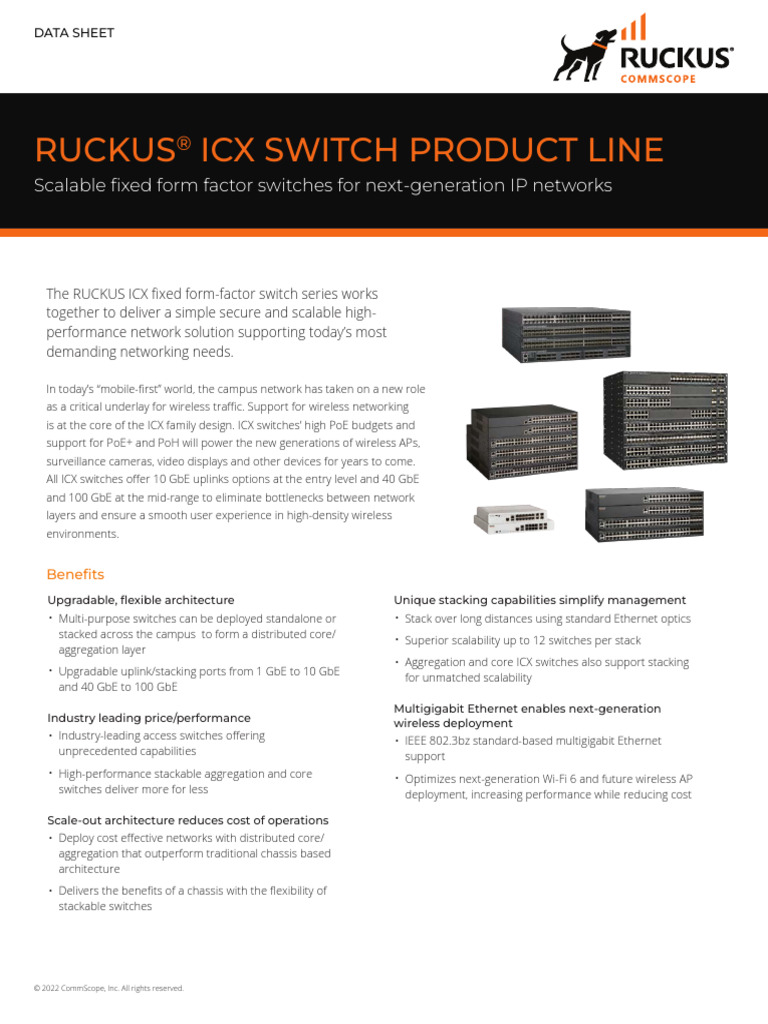 Ruckus ICX Switch Family Data Sheet | PDF | Network Switch | Computer ...