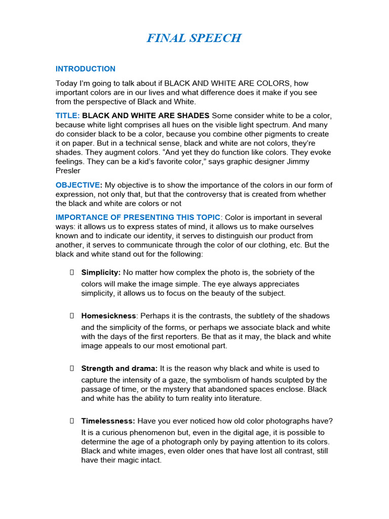 What Is Color Final Speech | PDF | Color | Rgb Color Model