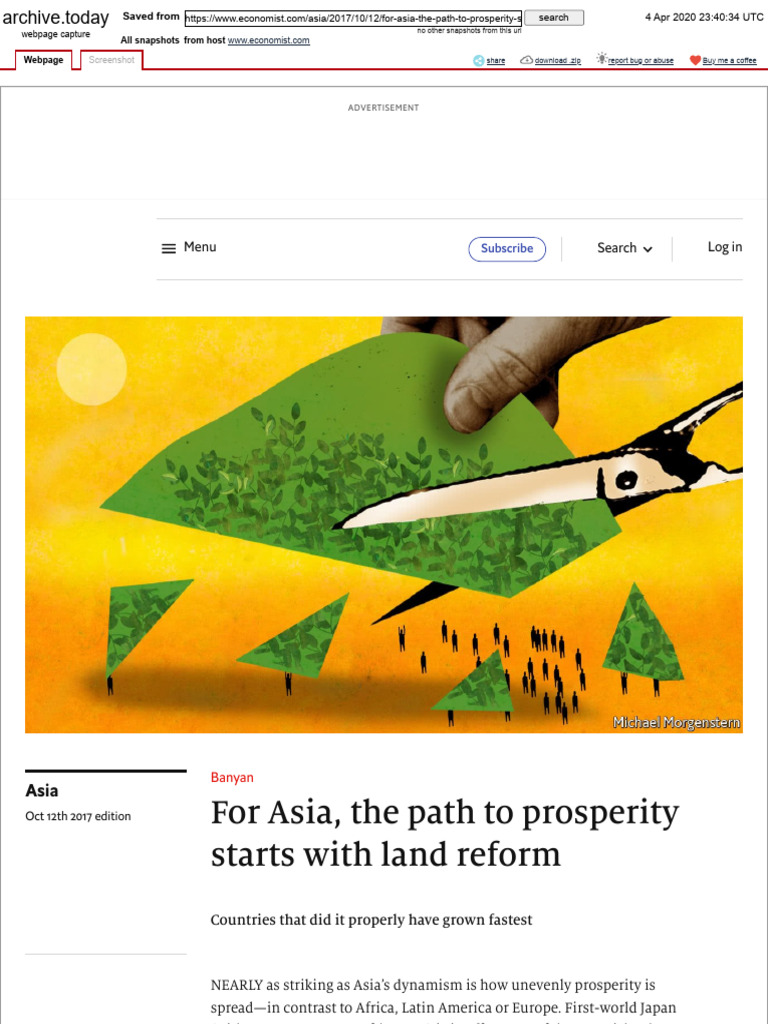 Banyan - For Asia, The Path To Prosperity Starts With Land Reform ...
