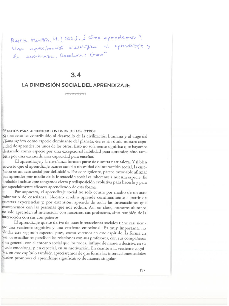 Dimensión Social Aprendizaje | PDF