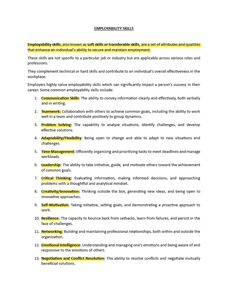 Employability Skills | PDF | Leadership | Decision Making