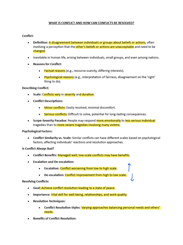 What Is Conflict and How Can Conflicts Be Resolved | PDF