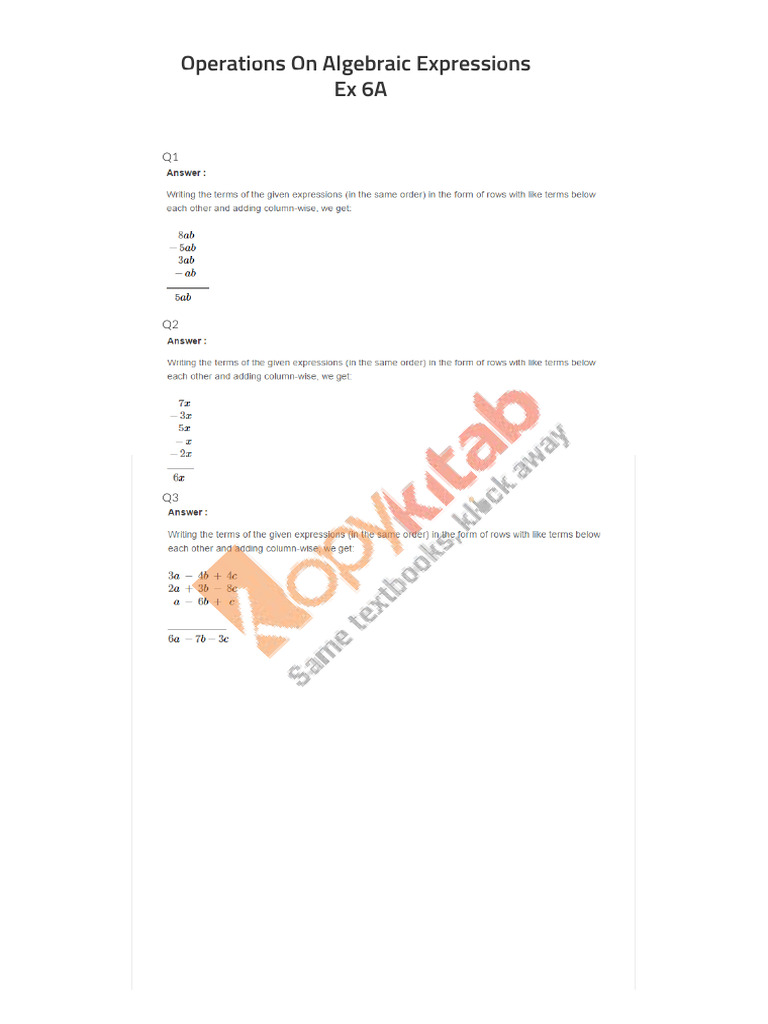 RS Aggarwal Class 8 Chapter 6 Solutions 1 | PDF