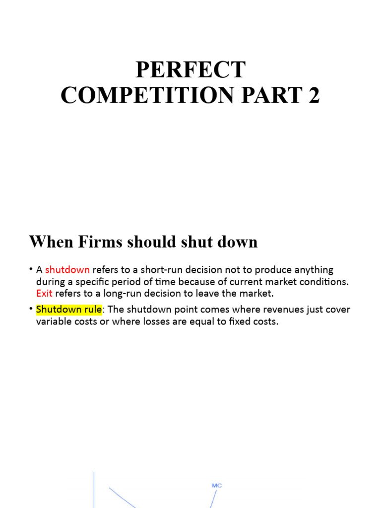 Shutdown Rules in Perfect Competition | PDF | Long Run And Short Run ...