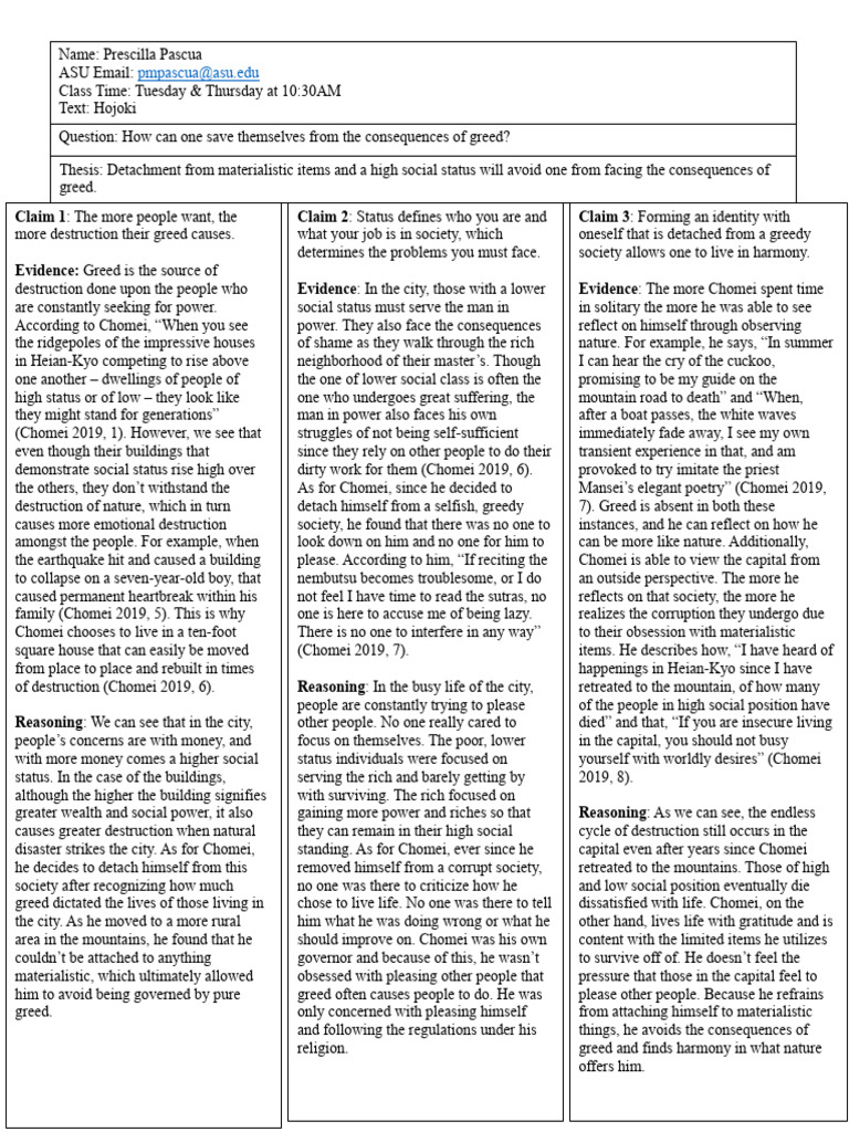Hojoki Argument Map | PDF | Bhagavad Gita