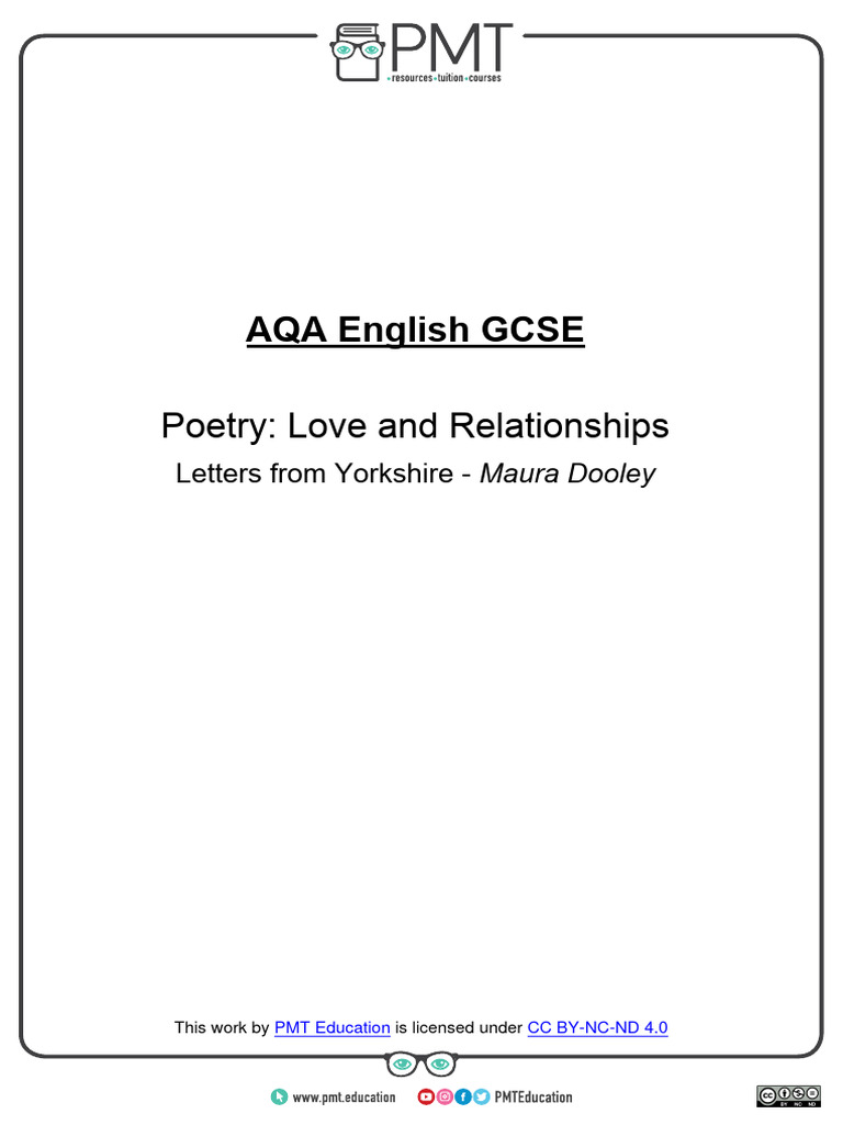 Analysis of Dooley's "Letters from Yorkshire" | PDF | Poetry